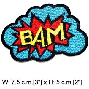 Accessories | Bam Patch Iron On Comic Word Expression Diy Pow | Poshmark